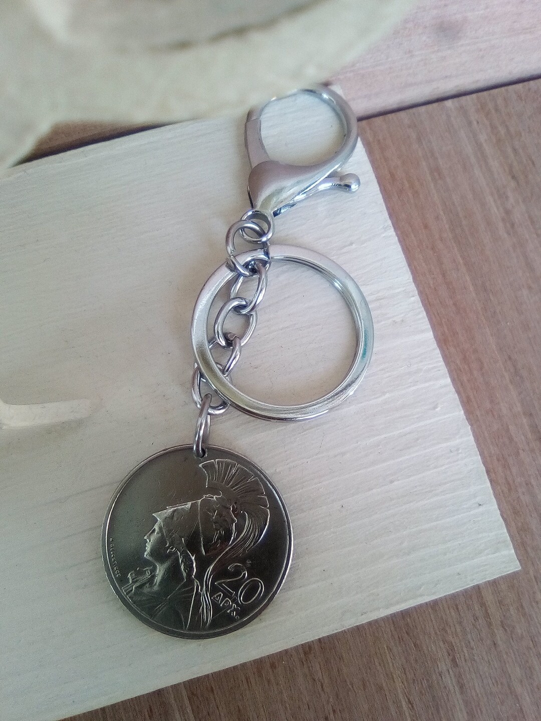 20 Drachmai Coin Key Ring From 1973 From Greece. - Etsy