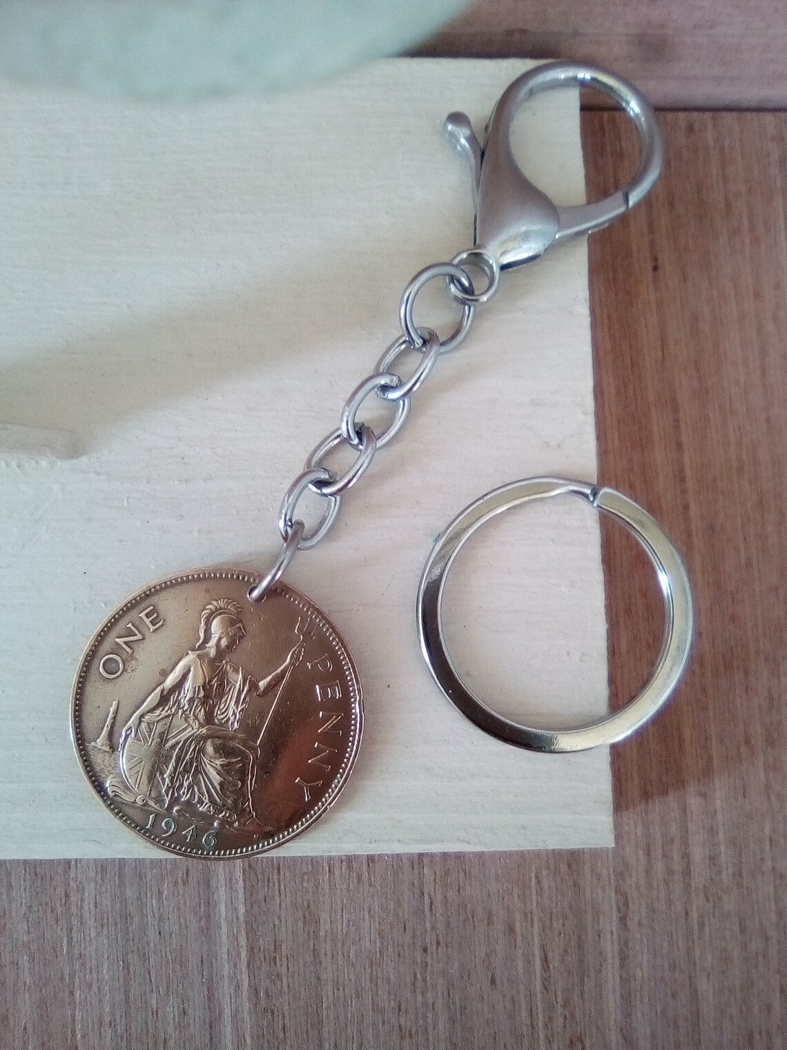 1946 UK 1 Penny Coin Keyring. - Etsy