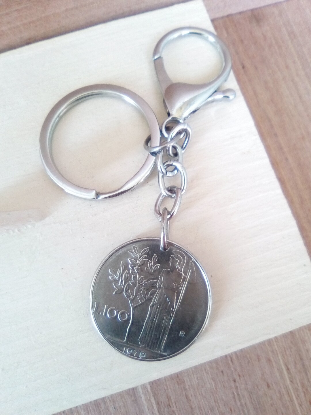 100 Lira Coin Key Ring From Italy. - Etsy