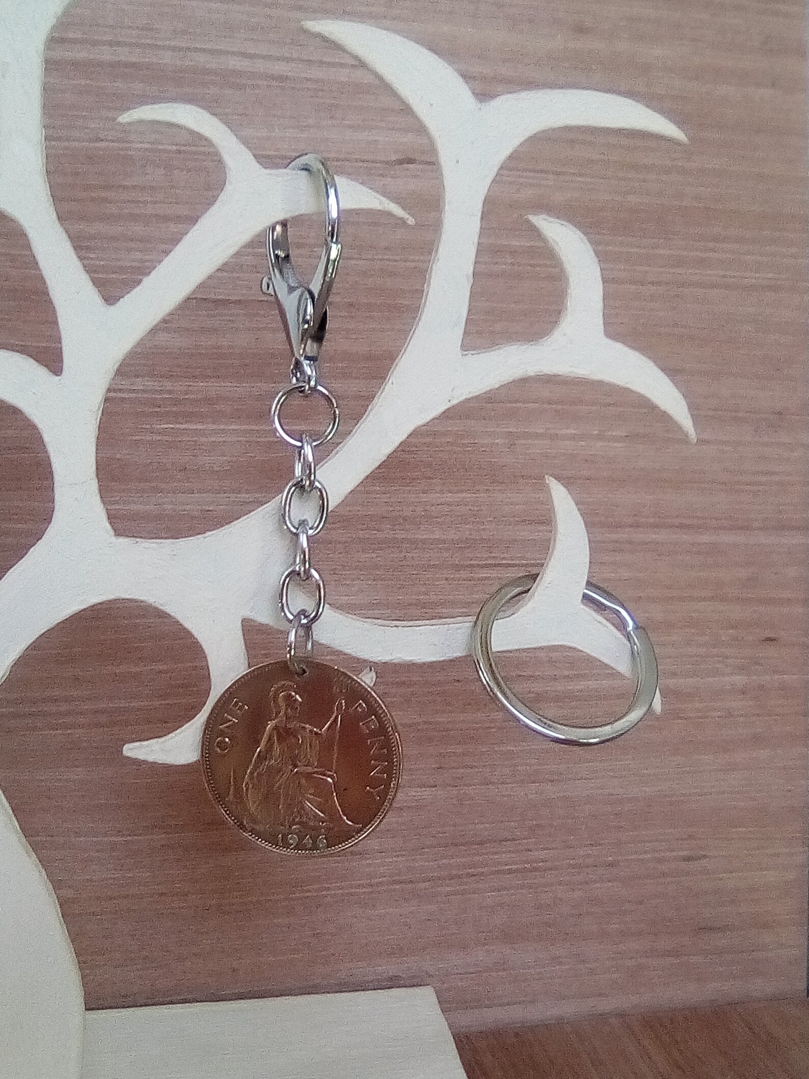 1946 UK 1 Penny Coin Keyring. - Etsy