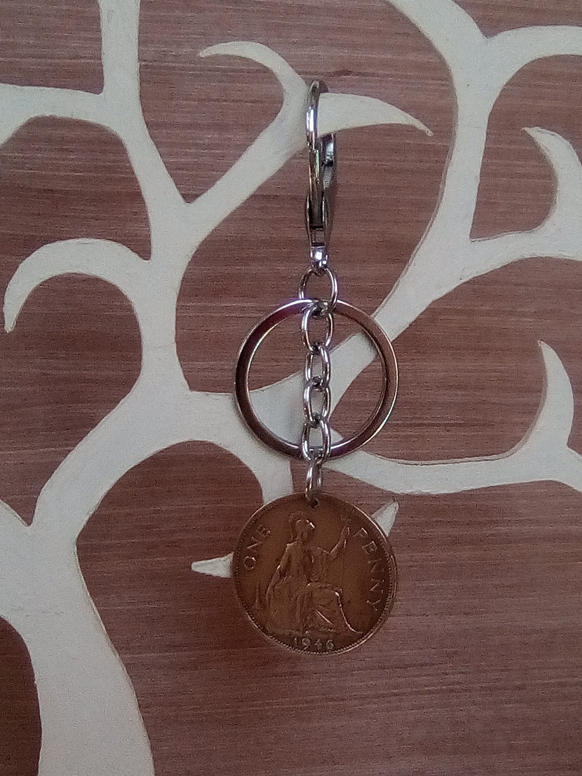 1946 UK 1 Penny Coin Keyring. - Etsy