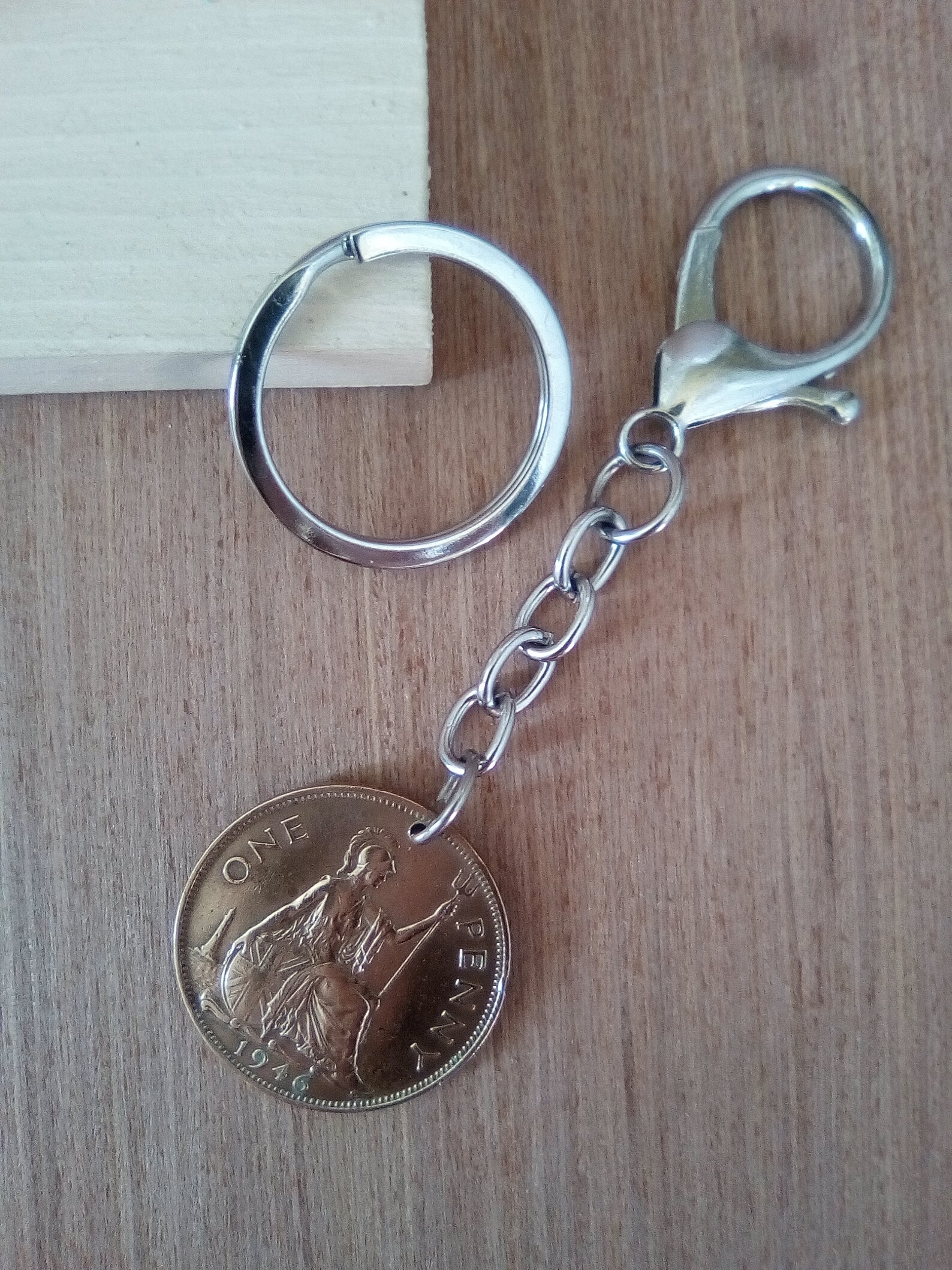 1946 UK 1 Penny Coin Keyring. - Etsy