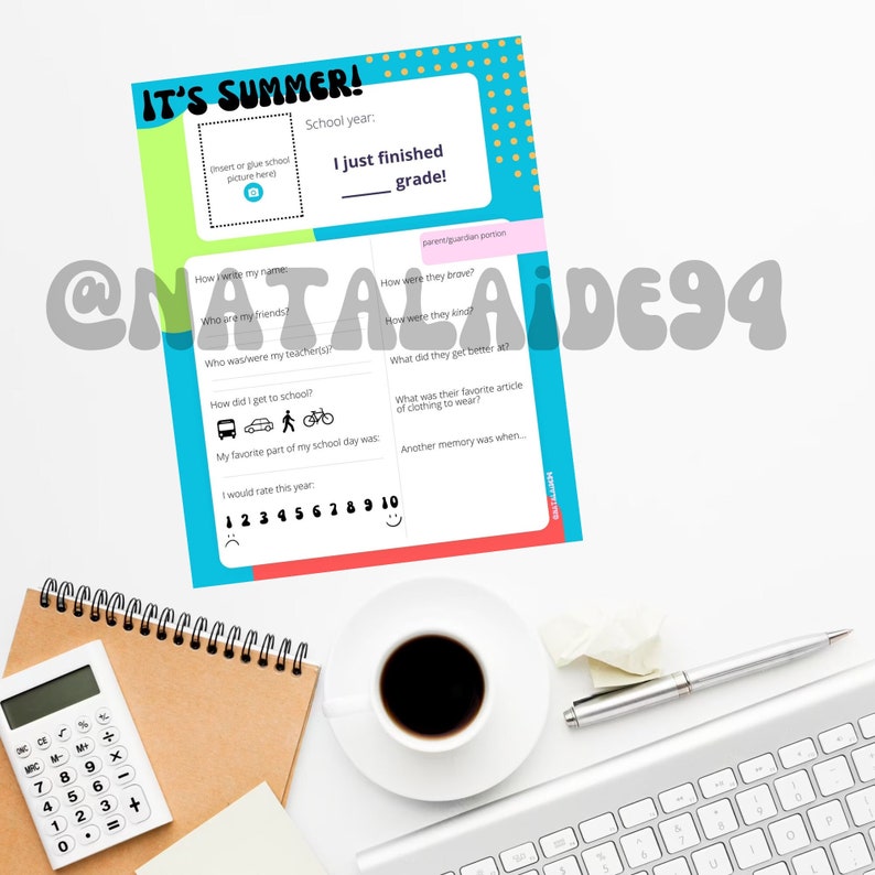 School Year Summary Sheet - Etsy