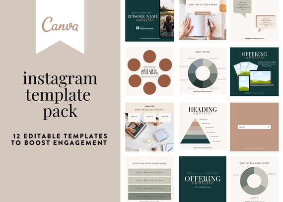 Instagram Canva Template Social Media Template Engagement | Etsy