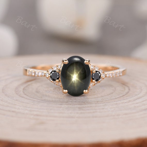 Black Star Sapphire Stone Black Star Sapphire Ring – Aurum Jewelers