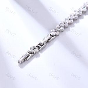 2.5mm Round Silver Moissanite Tennis Bracelet, Art Deco Bridesmaid ...