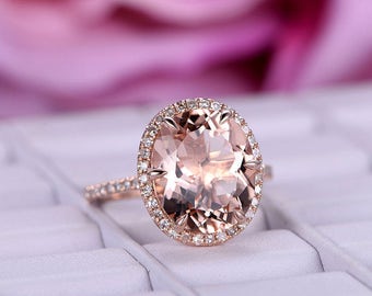 Large Morganite Ring - Etsy
