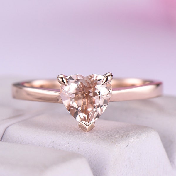 Heart Shaped Morganite Ring - Etsy