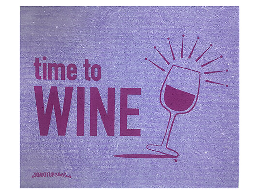 Time to Wine Soak It up Red Wine Eco Swedish Sponge Cloth - Etsy