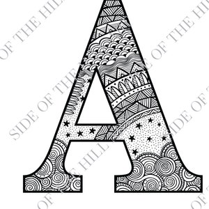 Alphabet Letter Initial Colouring Pages, Mindful Colouring, - Etsy