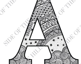 Simple Alphabet Colouring Pages - Etsy