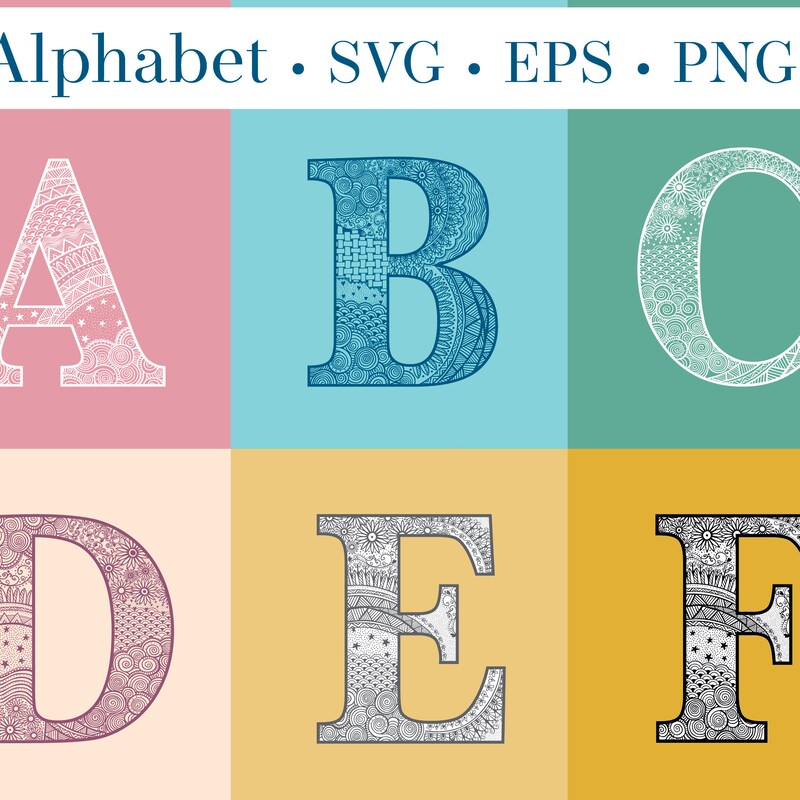Zentangle Alphabet - Etsy