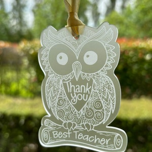 Best Teacher Owl Gift Set Card, Bookmark and Keepsake Personalised ...