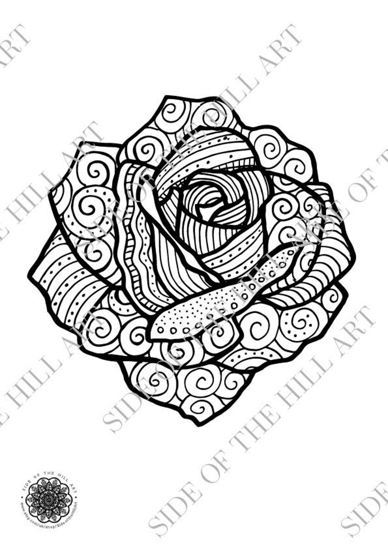 Mindful Colouring Pages Flowers and Leaves, Botanical Colouring - Etsy