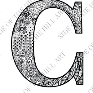 Alphabet Letter Initial Colouring Pages, Mindful Colouring, - Etsy