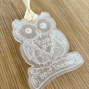 Best Teacher Owl Gift Set Card, Bookmark and Keepsake Personalised ...