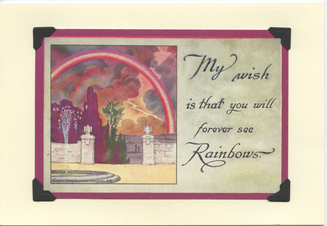 Vintage Rainbow Pride Card: Best Wishes Recycled Paper Greeting - Etsy