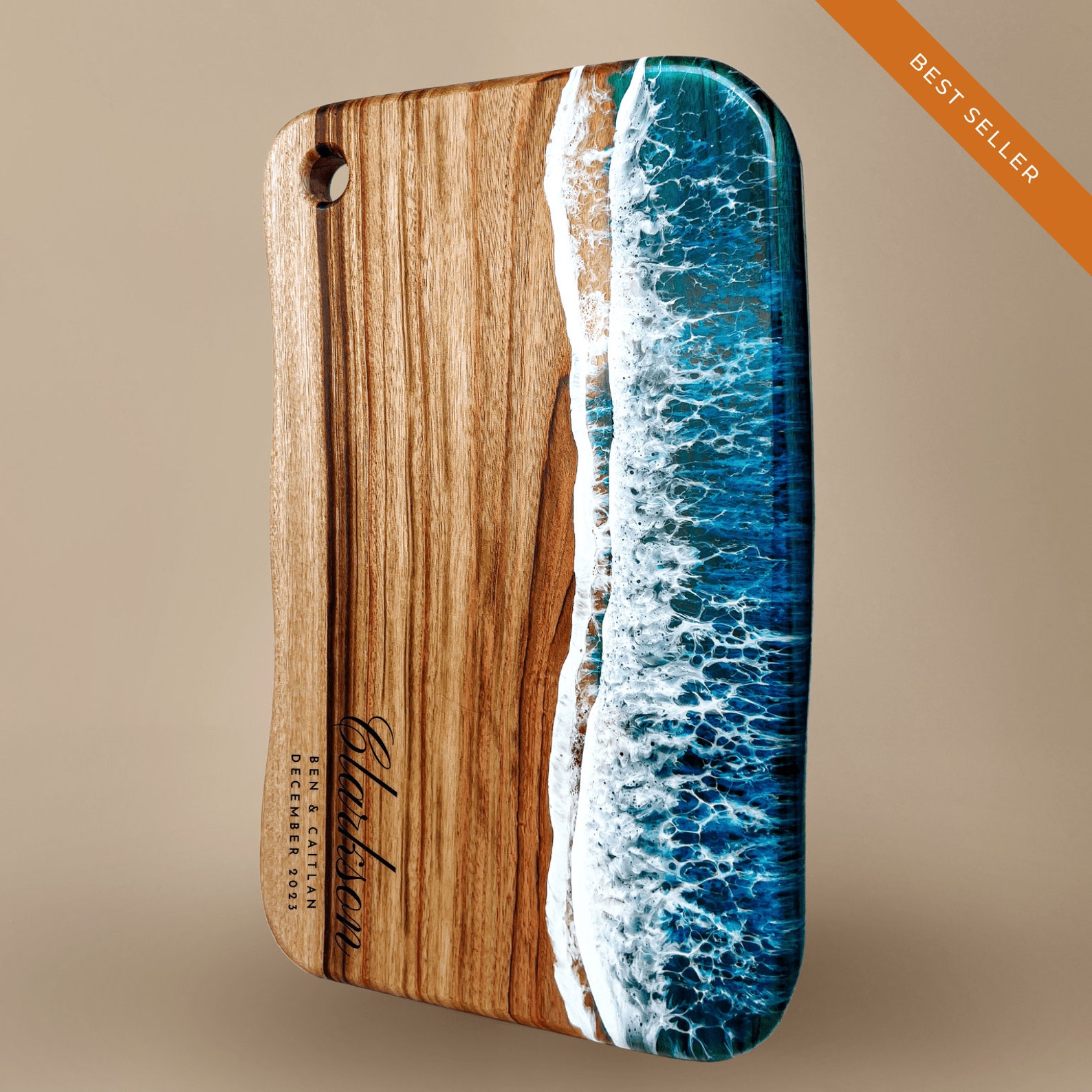 Ocean Resin Art Board Large Resin Serving Platter Engraved - Etsy