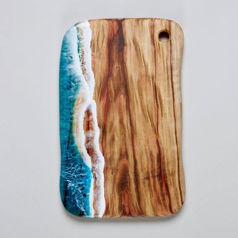 Ocean Resin Art Board Large Resin Serving Platter Engraved - Etsy