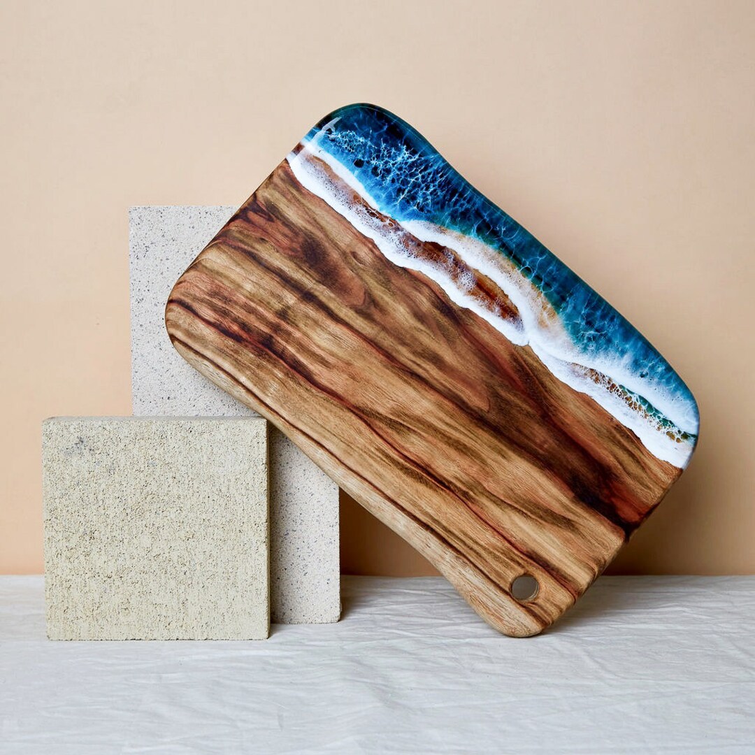 Ocean Resin Art Board Large Resin Serving Platter Engraved - Etsy