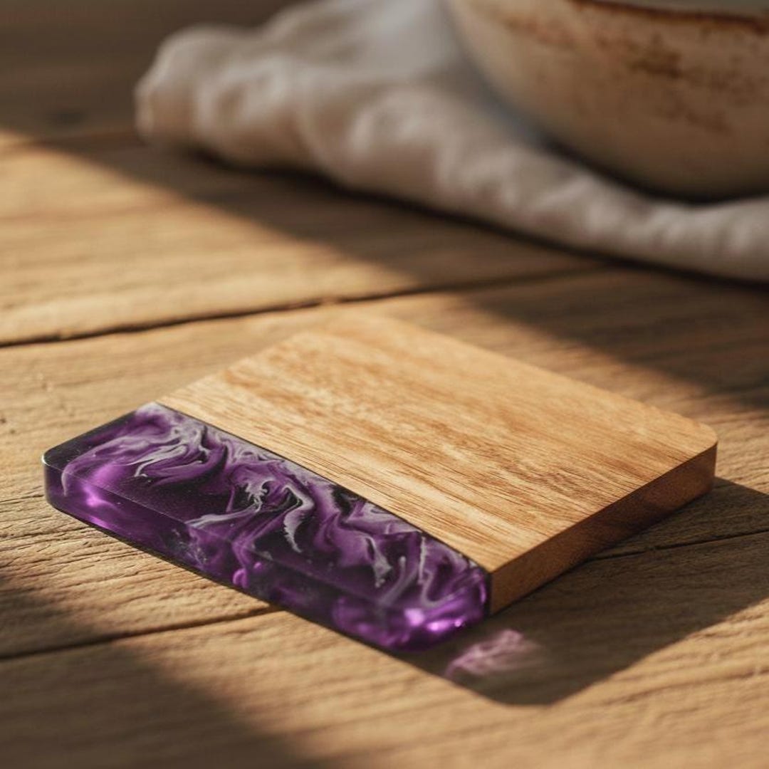 Resin Coaster Set | Handmade Wood & Epoxy Resin Drink Coasters | Unique ...