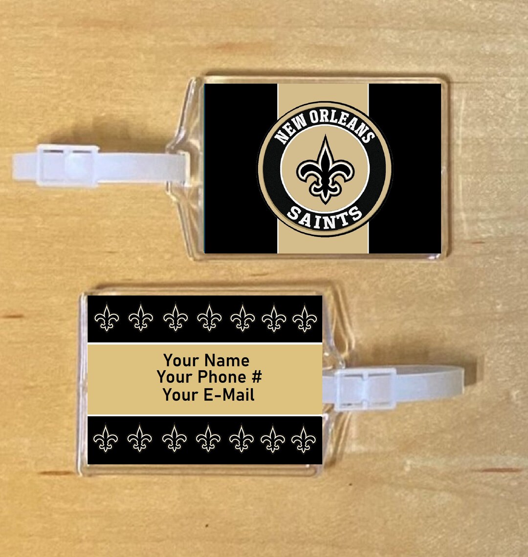 Saints ID Luggage Tags, New Orleans Football Team, Personalized Custom ...