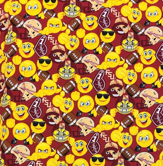 FSU Florida State Seminoles Cotton Emoji Fabric LOWEST PRICE - Etsy