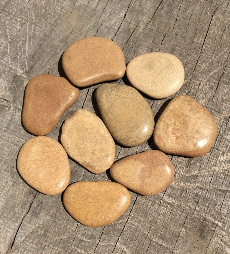 9 Medium Natural Stones Flat Beach Stones Flat Sea Stones - Etsy
