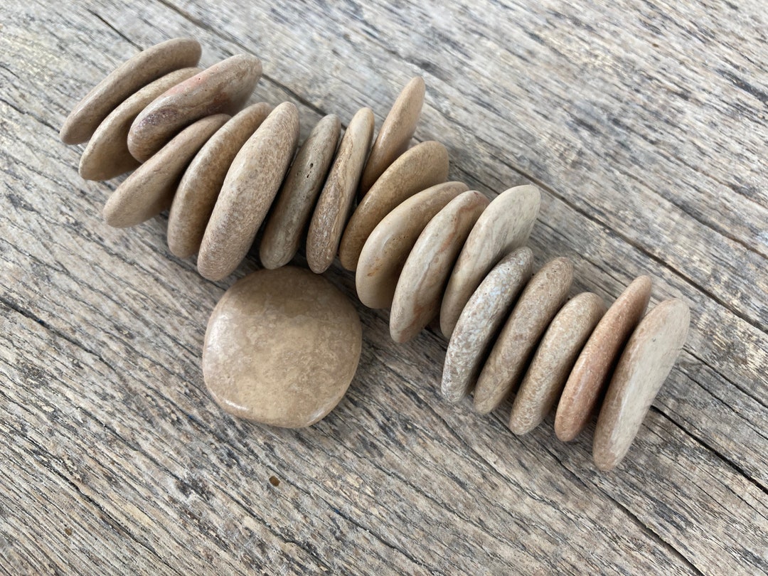 19 Beach Round Stones, Flat Beach Stones, Natural Sea Stones, Stones ...