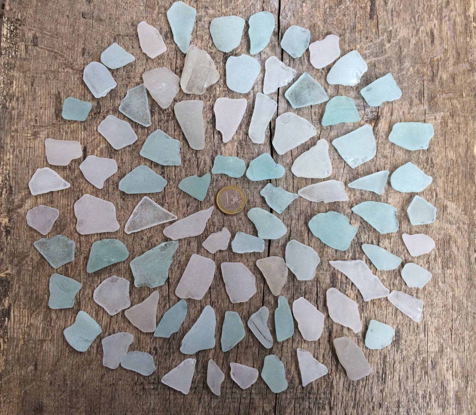 80 White and Very Light Blue Sea Glass for Jewelry, Beach Glass Bulk ...