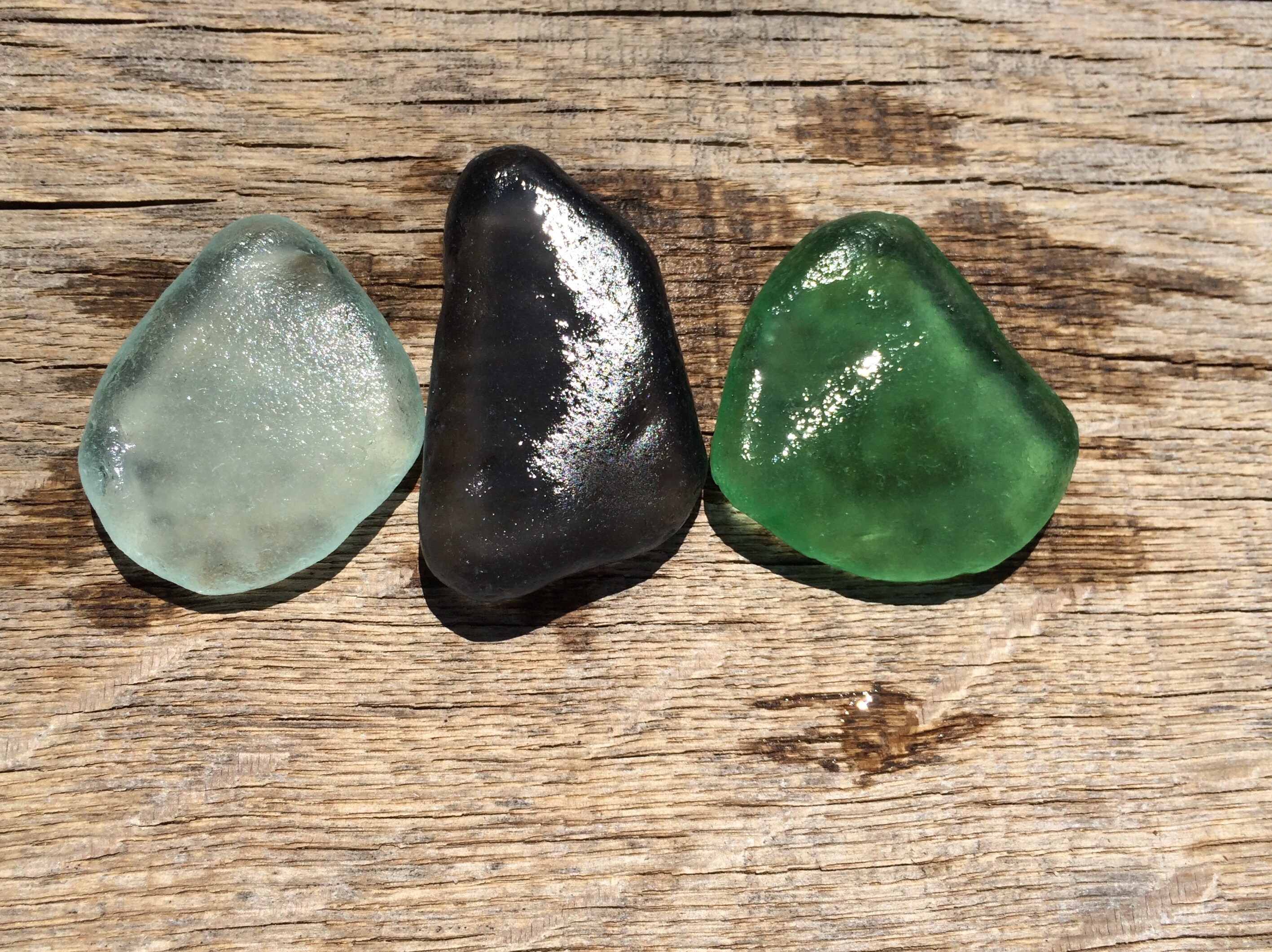 3 Large Pieces Sea Glass, Glas for Jewelry Making, Frosted Beach Glass ...