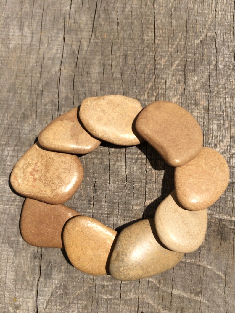 9 Medium Natural Stones Flat Beach Stones Flat Sea Stones - Etsy