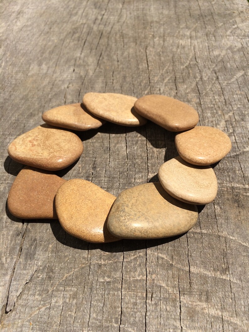 9 Medium Natural Stones Flat Beach Stones Flat Sea Stones - Etsy
