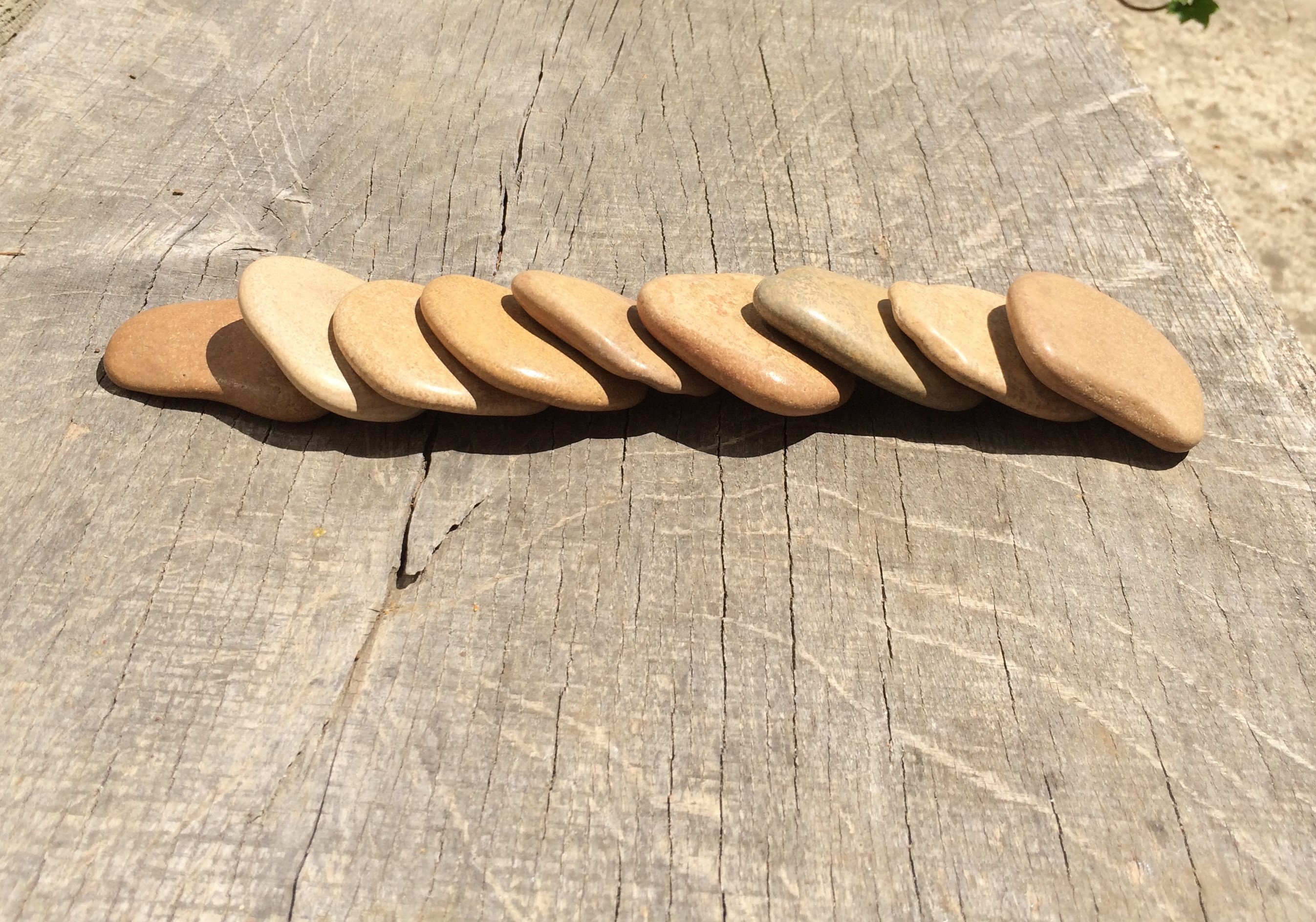 9 Medium Natural Stones Flat Beach Stones Flat Sea Stones - Etsy