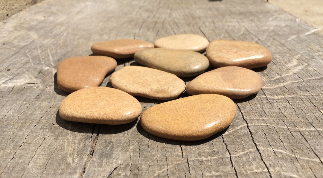 9 Medium Natural Stones Flat Beach Stones Flat Sea Stones - Etsy