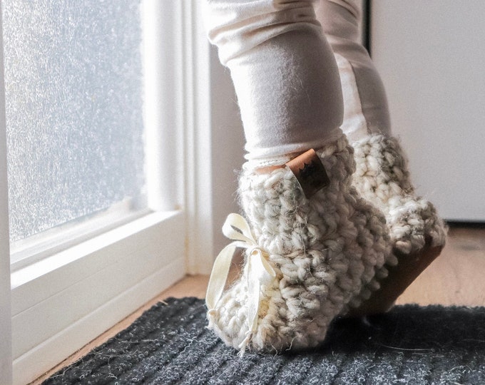 Baby Booties Sheepskin Lined Suede Leather Soles Babywearing Slippers ...