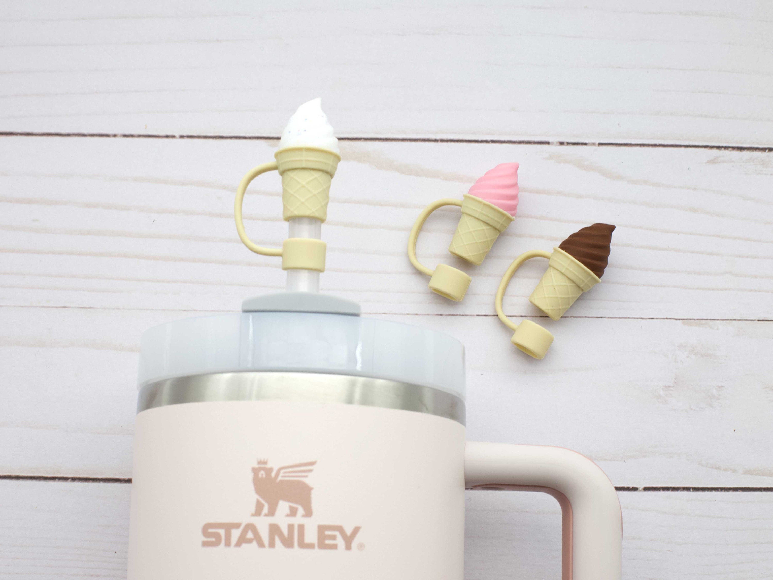 Ice Cream Stanley Straw Topper Water Bottle Tumbler Accessories Cover ...