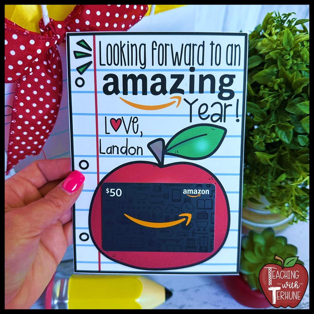 Back to School Teacher Gift Card Holder Printable (digital Download) - Etsy