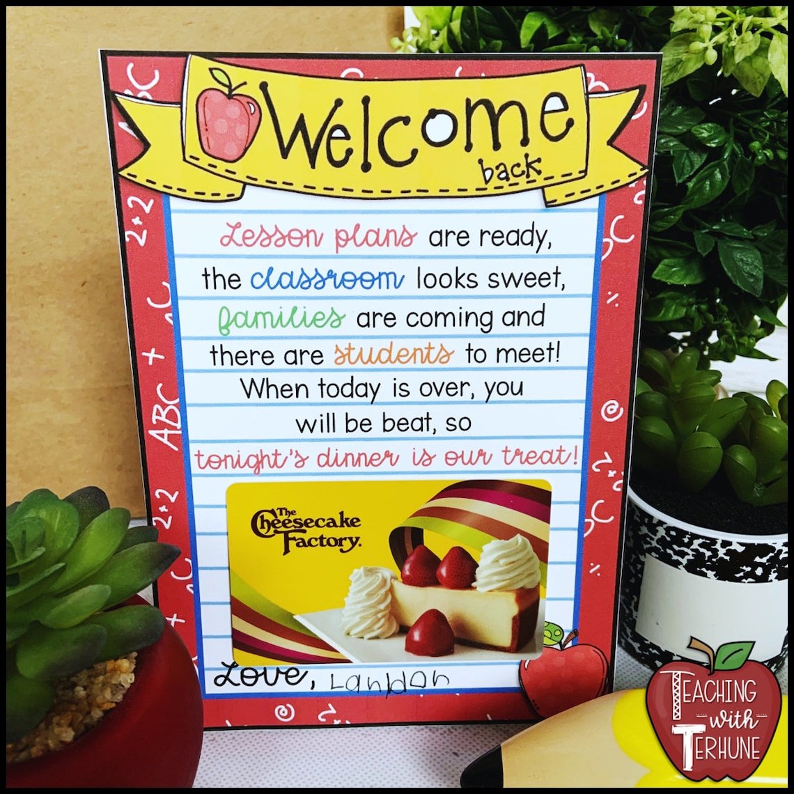 Back to School Teacher Gift Open House Teacher Gift First - Etsy