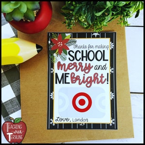 Christmas Teacher Gift - Gift Card Tag for Teacher Christmas Gift ...