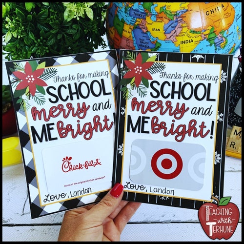 Printable Teacher Christmas Gift Card Holders - Etsy