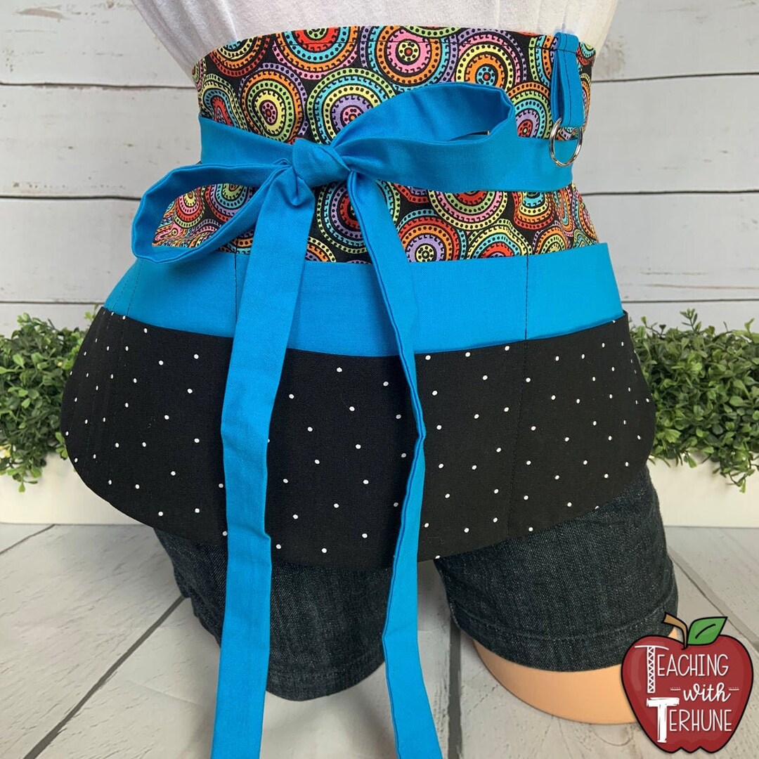 Teacher Apron, Half Waist Apron, Pocket Apron, Teacher Gift, Classroom ...