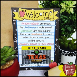 Teacher Gift Card Holder Printable – Back to School, Open House ...