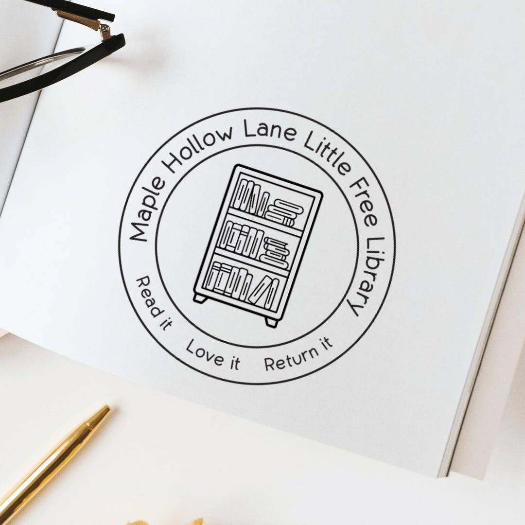 Lending Library Stamp Custom, From the Free Library Stamp, Custom Book ...