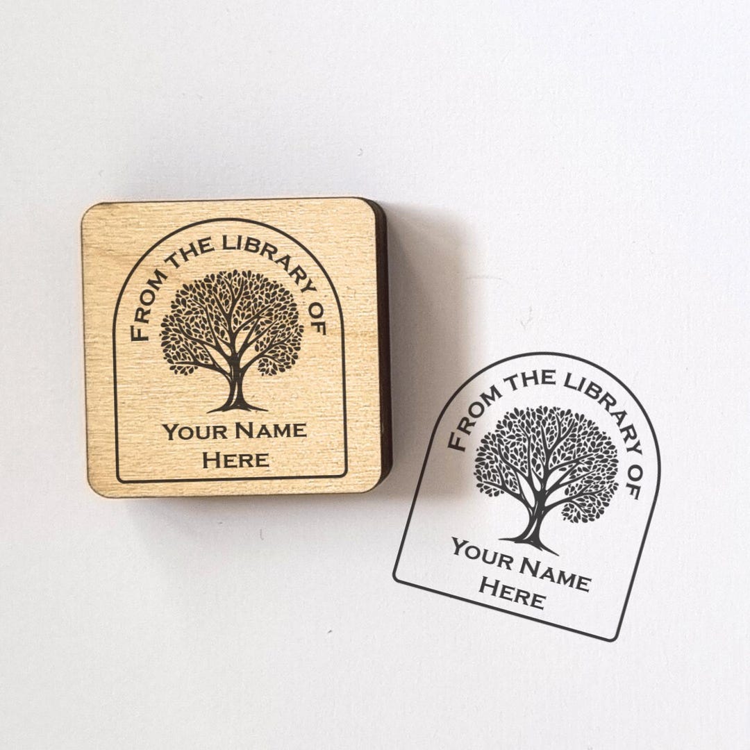 Custom Book Stamp Tree of Life, Tree Book Stamp, Ex Libris Tree Stamp ...