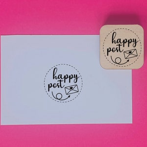 Happy Post Rubber Stamp, Happy Mail Rubber Stamp, Postcrossing Rubber ...