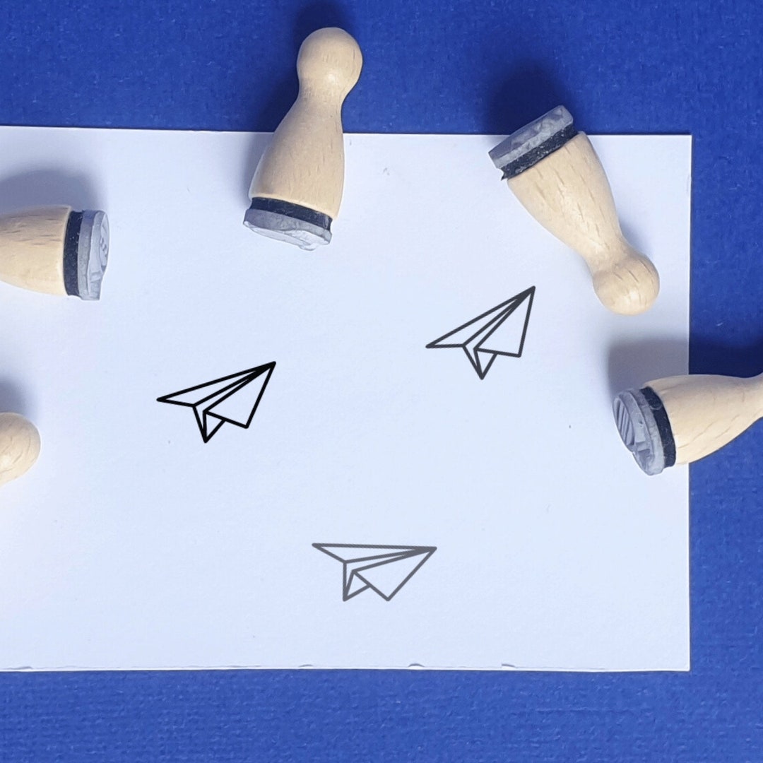 Paper Airplane Mini Rubber Stamp, Small Rubber Stamp, Tiny Rubber ...