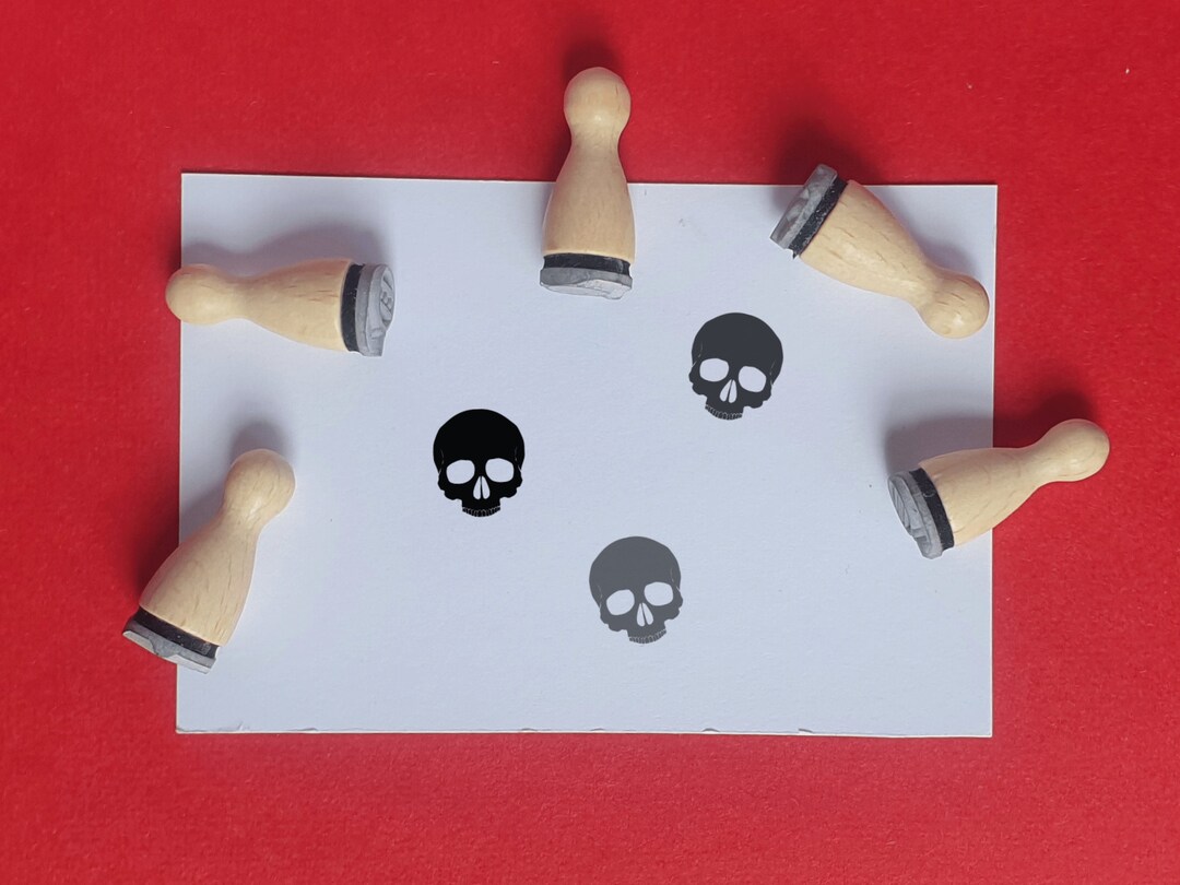 Skull Mini Stamp, Mini Rubber Stamps, Small Rubber Stamp, Tiny Rubber ...