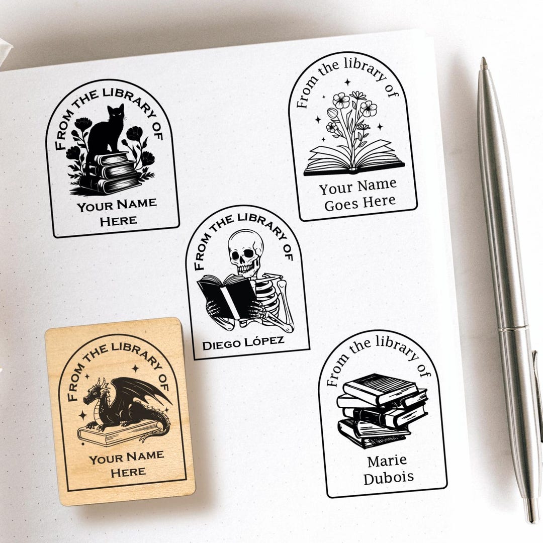 Personal Book Stamps, Ex Libris Stamp Personalised, Custom Library ...