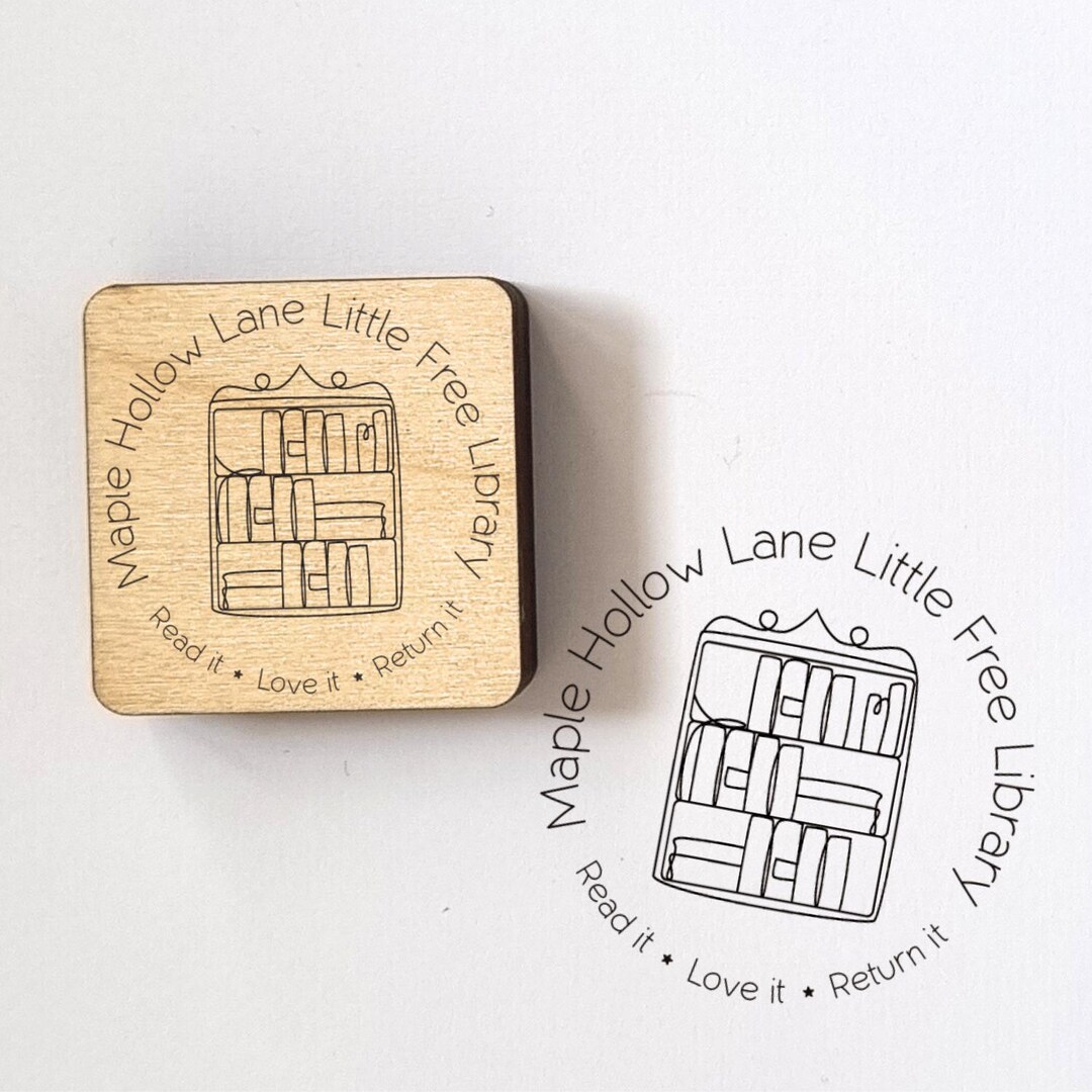 Custom Little Free Library Stamp, Lending Library Stamp Custom, From ...